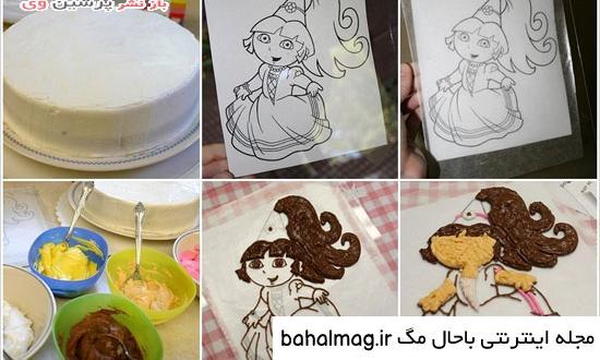روش زدن عکس روی کیک ️ بهترین تصاویر