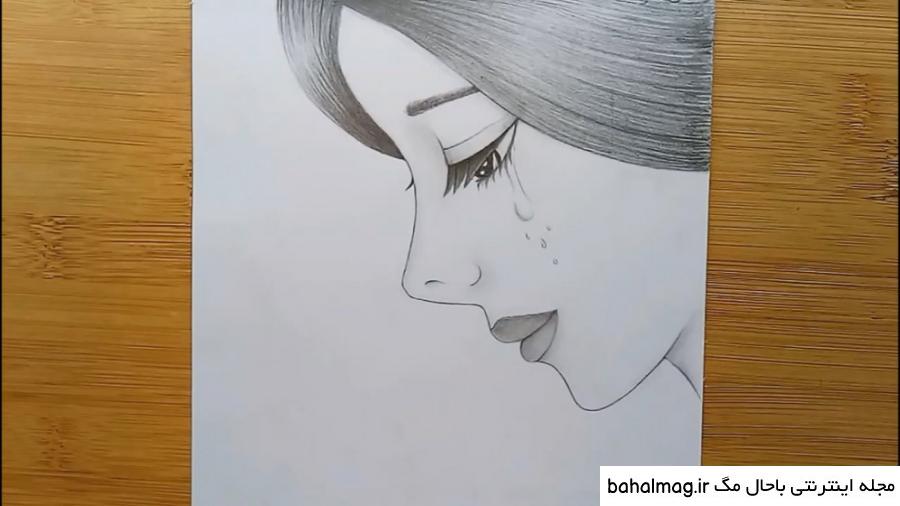 عکس نقاشی غمگین دخترانه ️ بهترین تصاویر