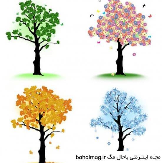 عکس نقاشی فانتزی چهار فصل ️ بهترین تصاویر