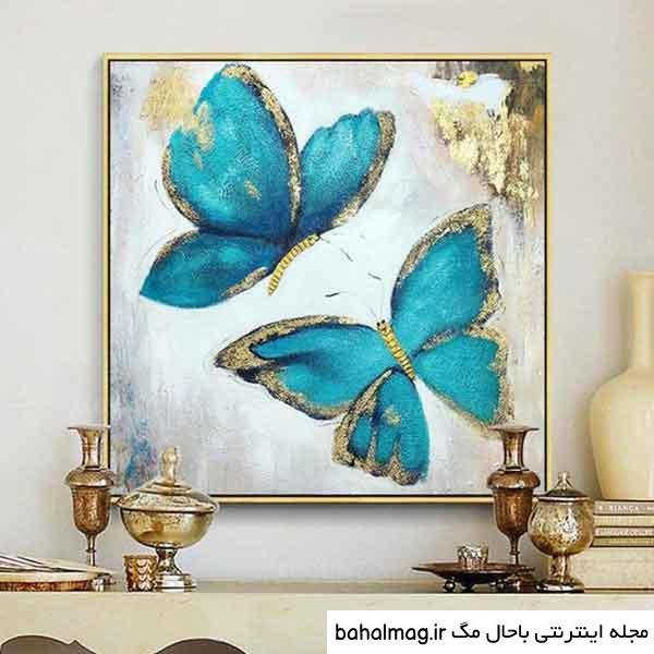 مدل نقاشی روی بوم با ورق طلا ️ بهترین تصاویر