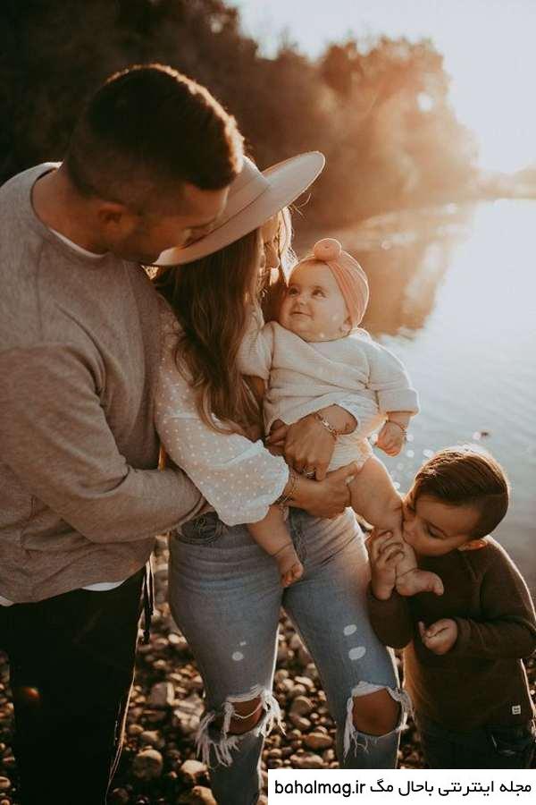 ژست عکس تولد کودک با پدر و مادر ️ بهترین تصاویر